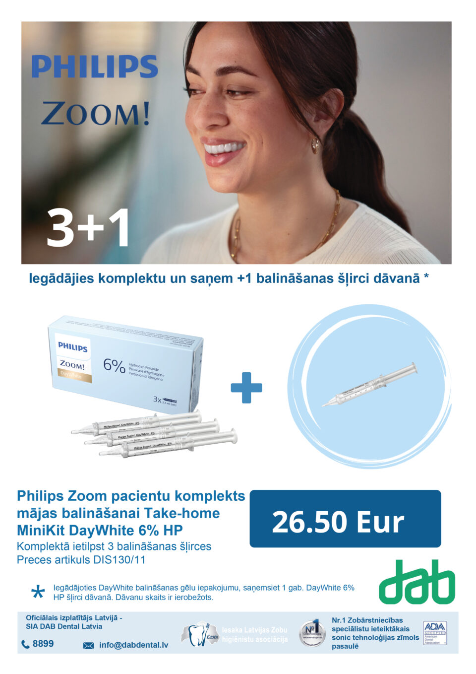Philips Zoom Take Home Mini Kit DayWhite 6% HP akcija! - Dab Dental